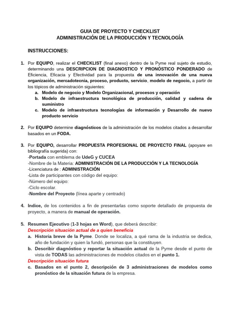 Guía y Checklist para Proyectos de Innovación | PDF | Modelo de negocio ...