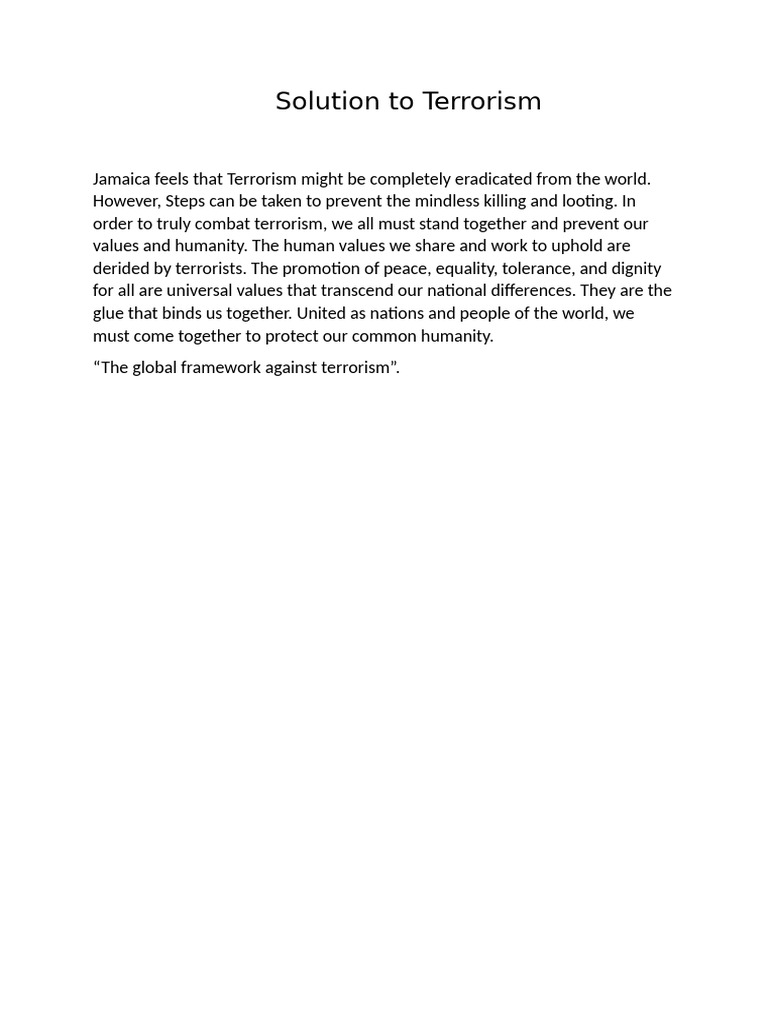 Solution to Terrorism | PDF