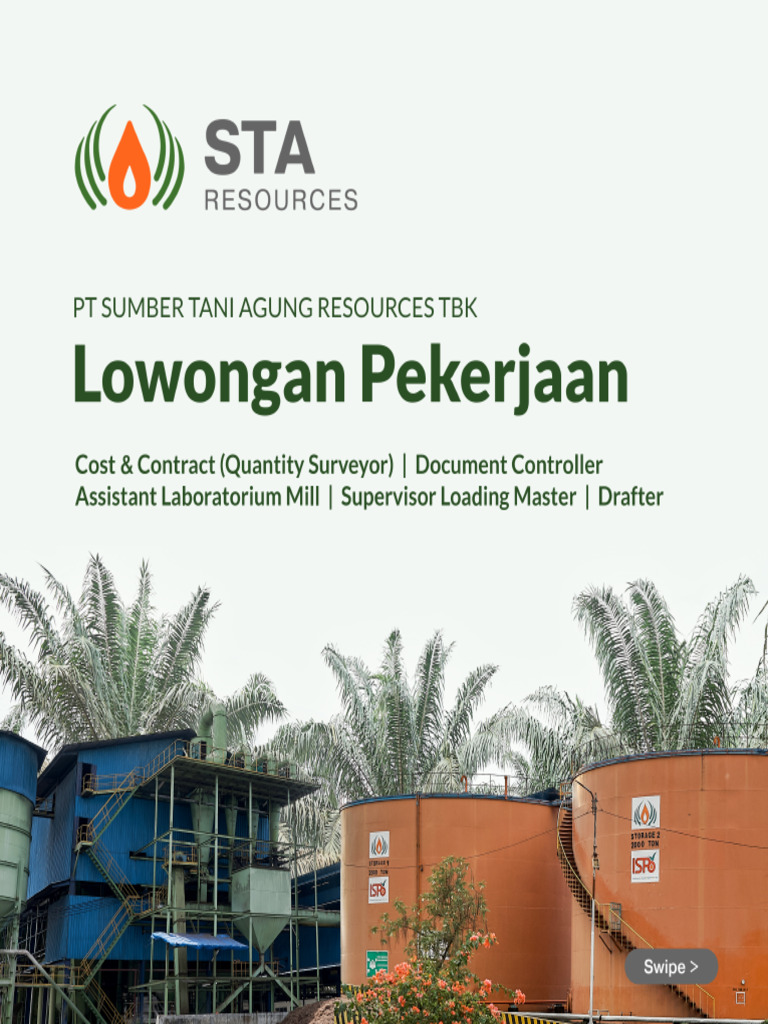 Lowongan Pekerjaan STA Resources, TBK | PDF