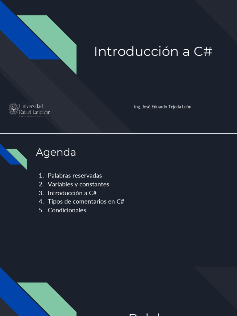 Introducción A C# | PDF | C Sharp (lenguaje de programación) | Palabra reservada