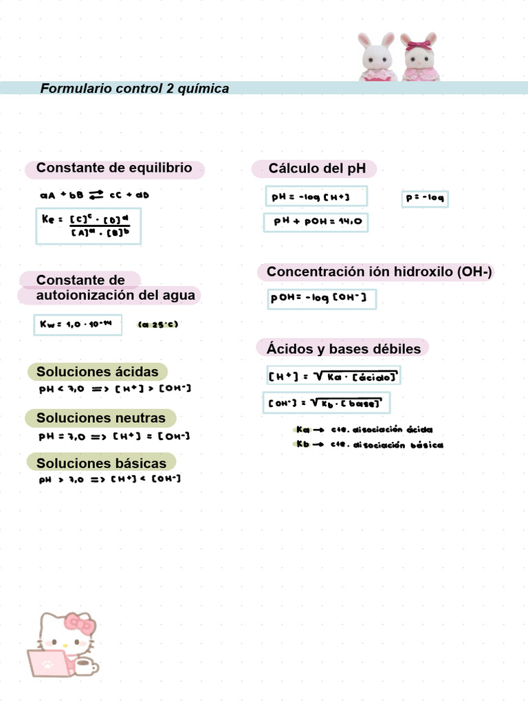 Formulario pH química | PDF
