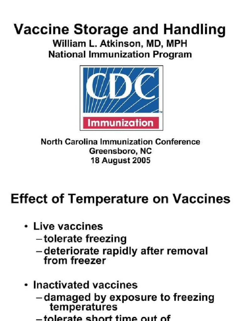Vaccine Storage | PDF