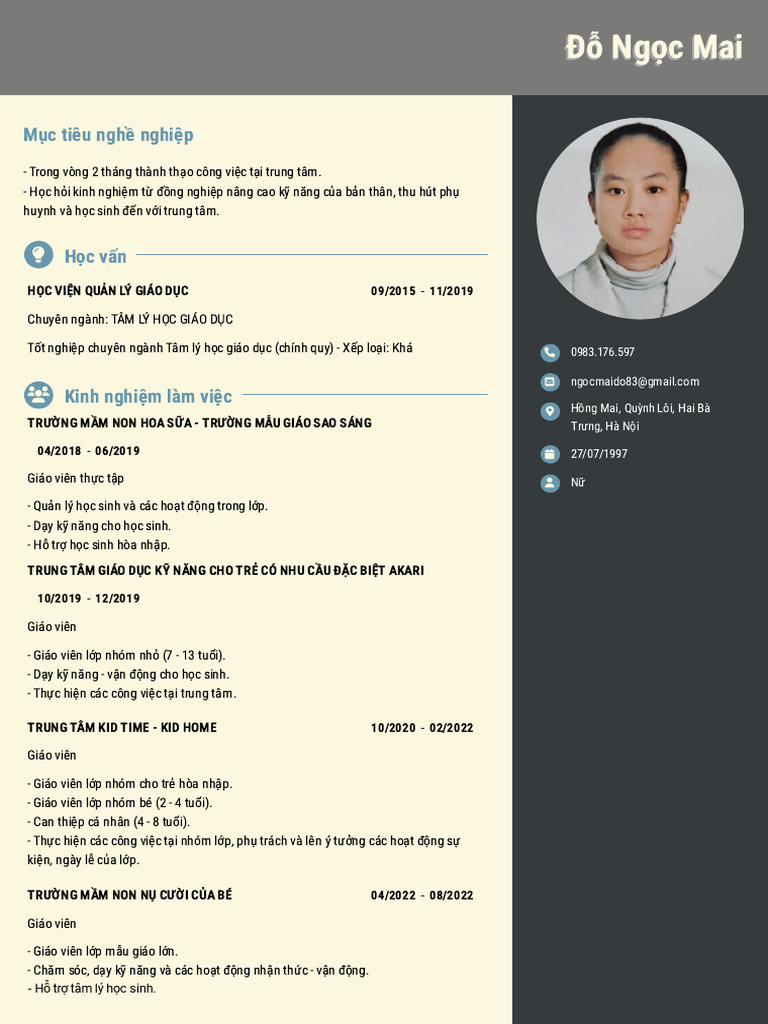 CV Do Ngoc Mai | PDF
