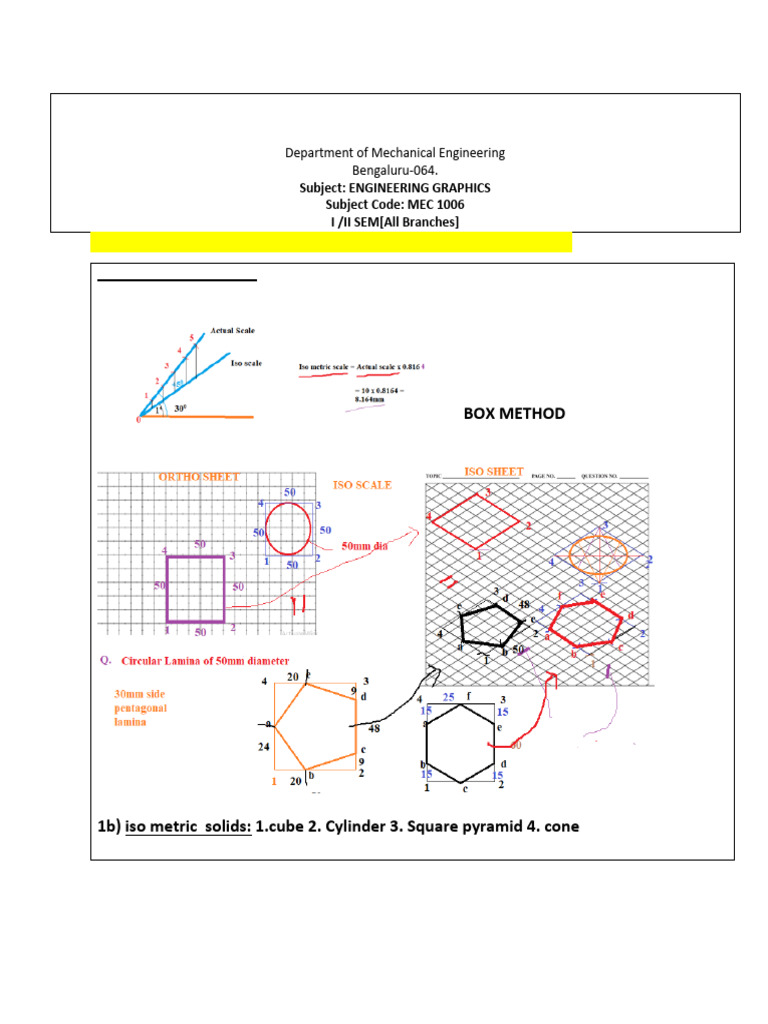 Isometric Projections Solutions Guide | PDF | Rectangle | Sphere
