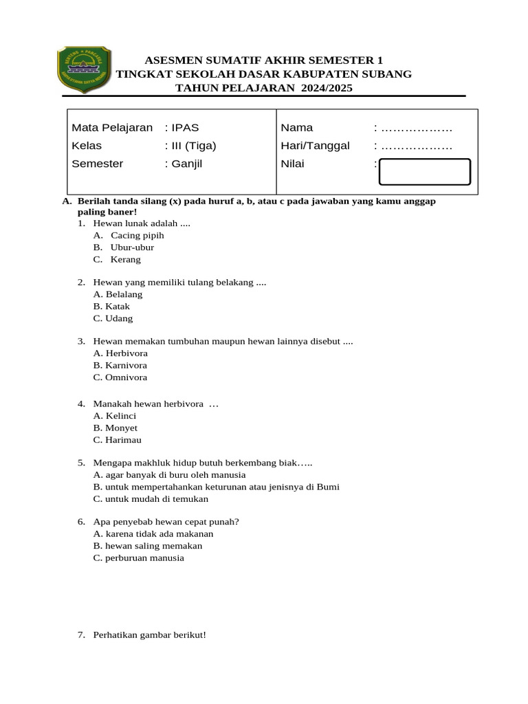 SAS 1 Kelas III - IPAS | PDF