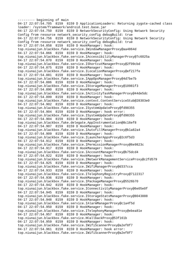 Top - Niunaijun.blackboxa64 Logcat | PDF | Computing Platforms ...