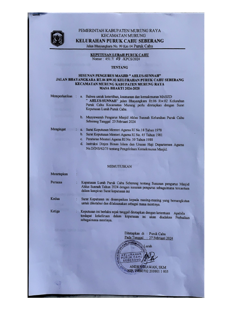 PEMERINTAH KABUPATEN MURUNG RAYA | PDF