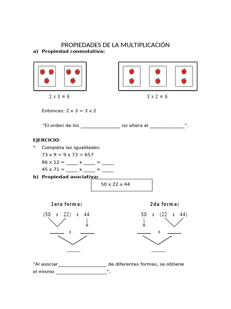 Propiedades de La Multiplicacion | PDF