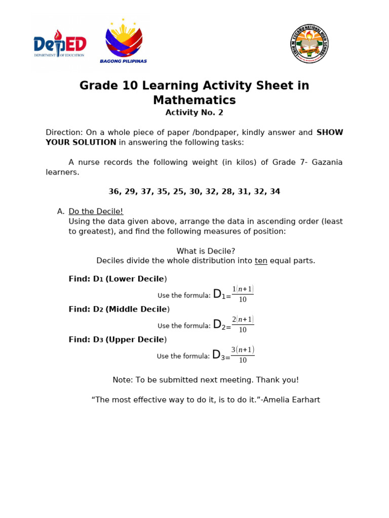 Grade 10 - Activity 2 | PDF