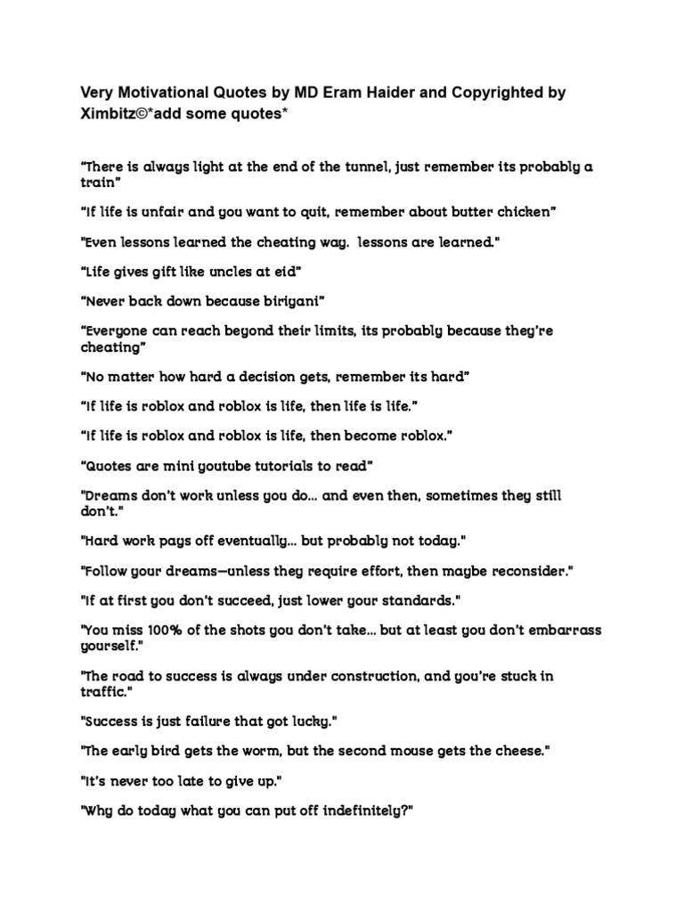 Very Motivational Quotes by MD Eram Haider and Copyrighted by Ximbitz©️ ...