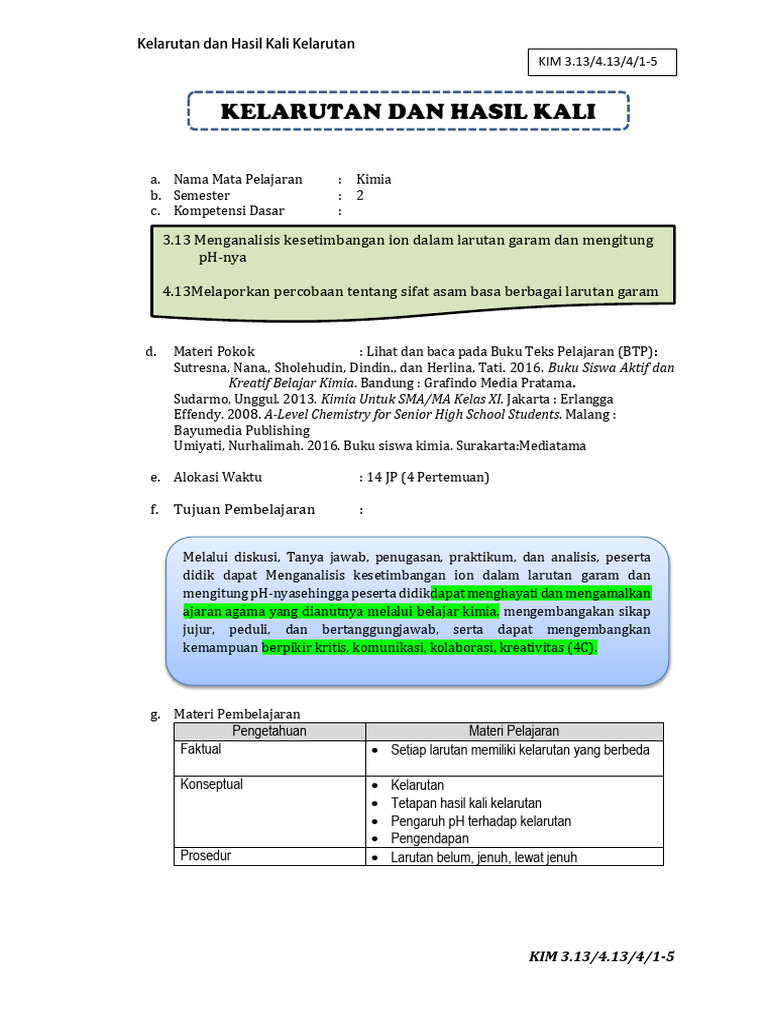 UKBM Kimia Ksp | PDF