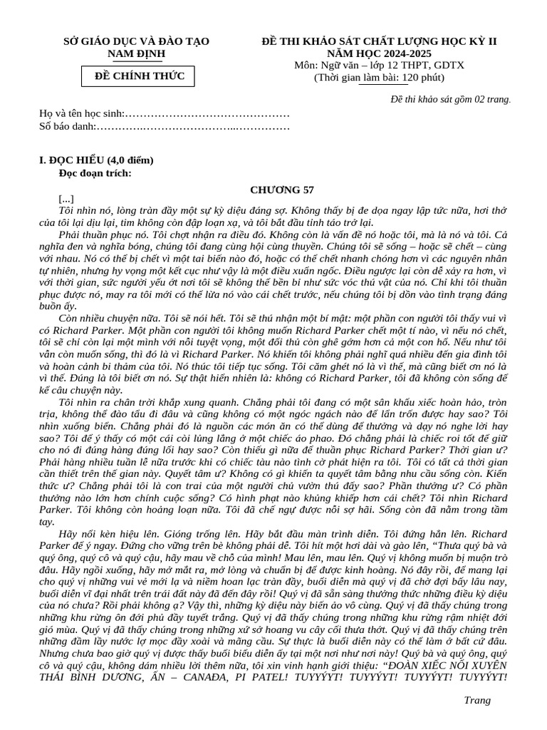 Đề cuối HKII | PDF