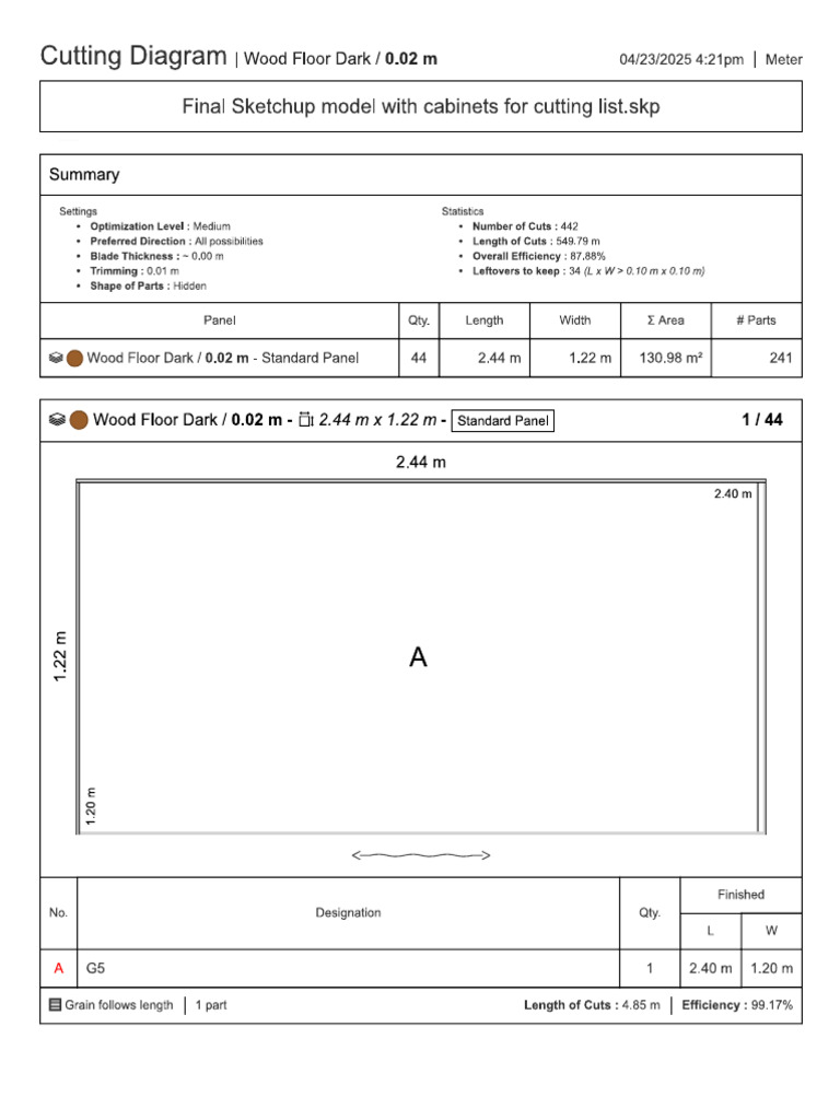 General Cutting List - 55842f3d 0028 4f5b A31d 9d04cc6abcb1 | PDF