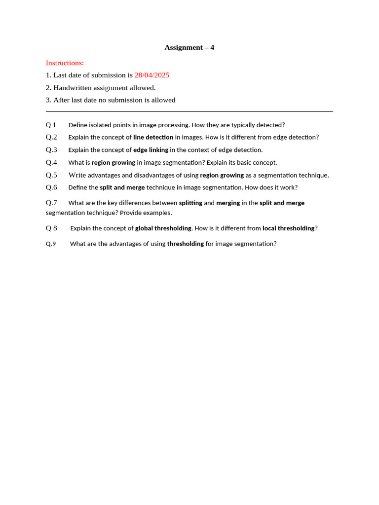 Assignment 4 Image Processing | PDF