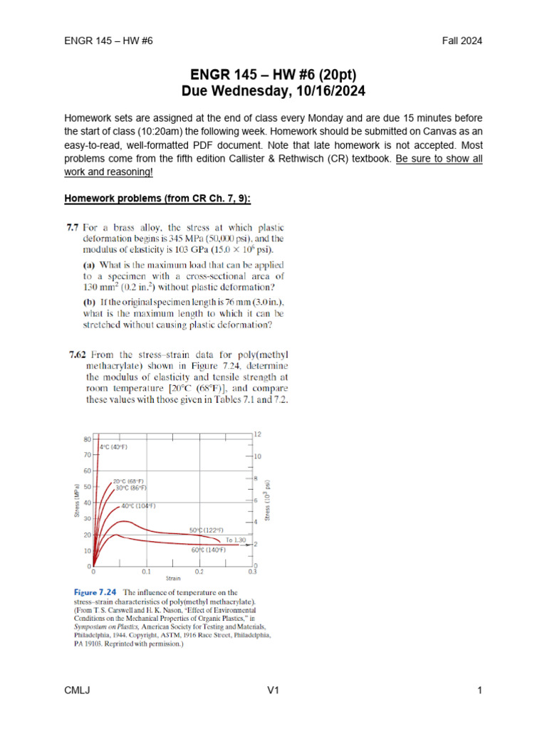 ENGR 145 - HW 6 - Due 10-16-24 | PDF