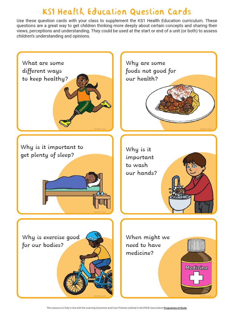 KS1 Health Education Question Cards | PDF | Psychology | Learning