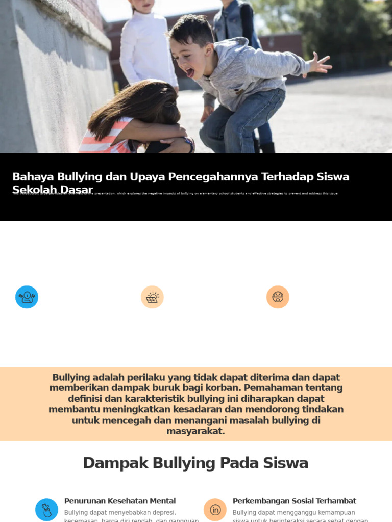 Bahaya Bullying Dan Upaya Pencegahannya Terhadap Siswa Sekolah Dasar | PDF