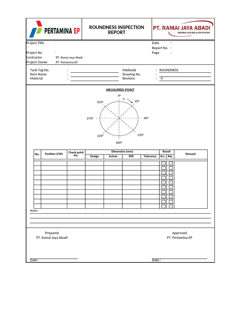 Form Roudness Tank | PDF