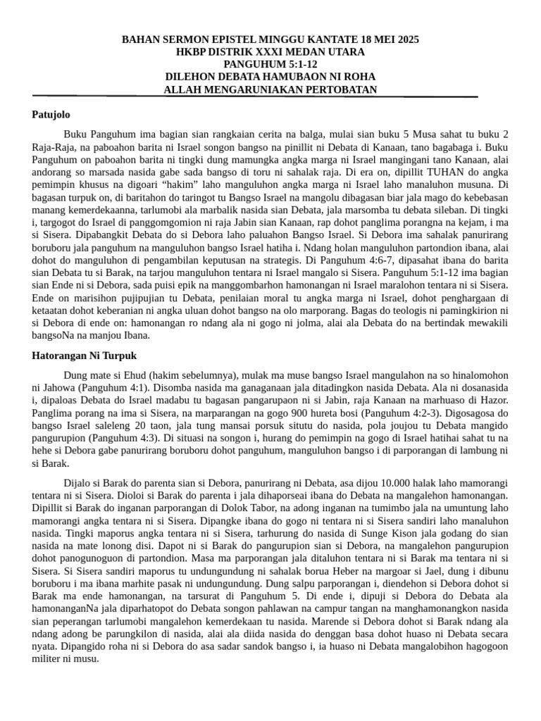 Bahan Sermon Epistel Minggu 18 Mei 2025 | PDF