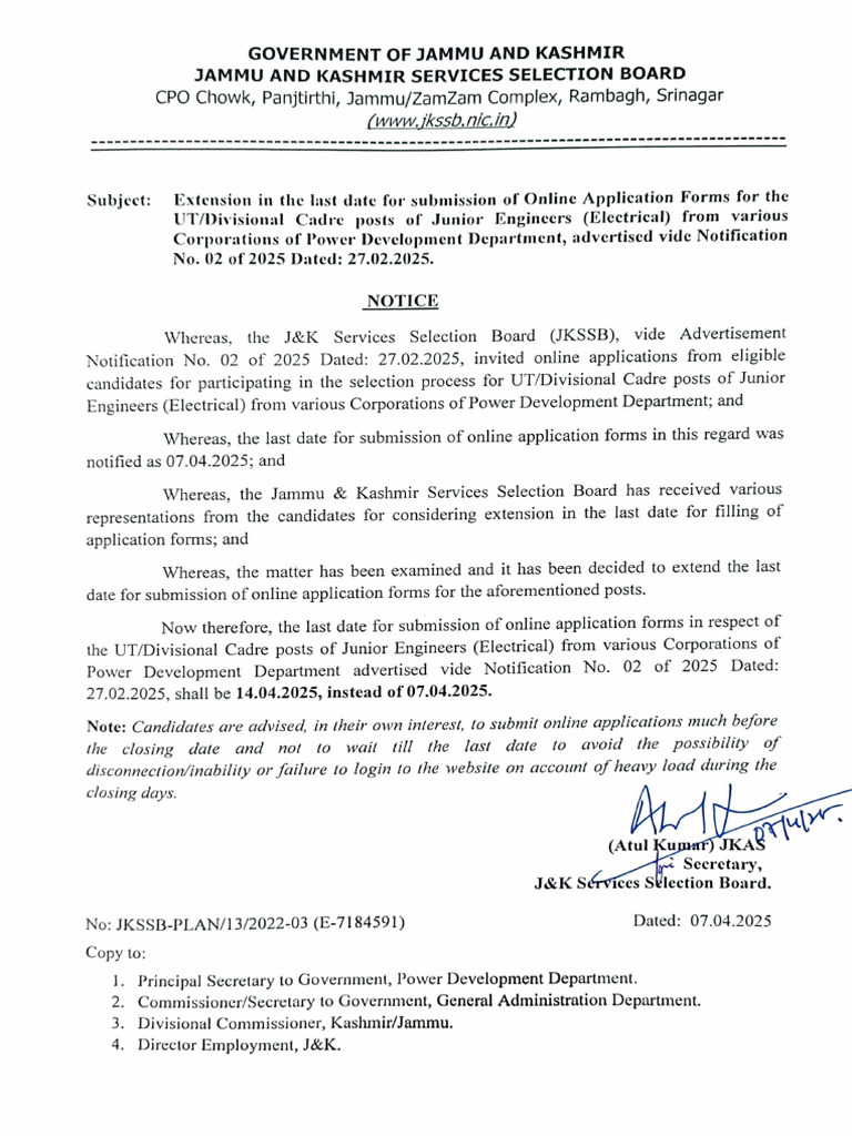 Extension Notice 07042025 | PDF