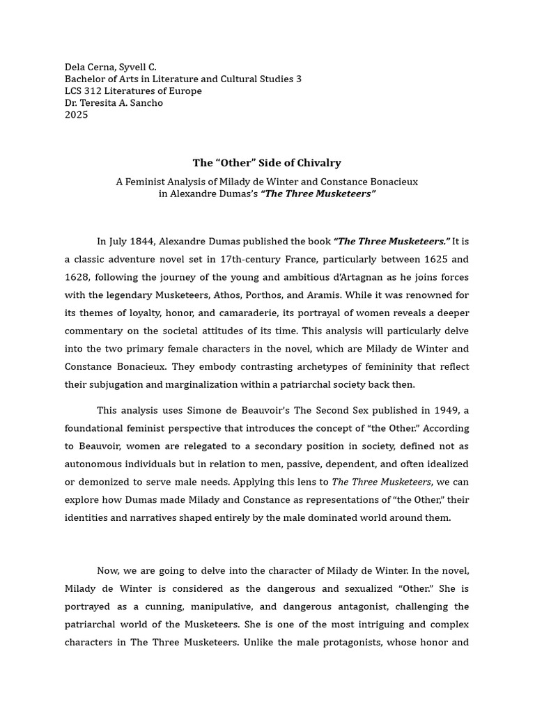 The "Other" Side of Chivalry | PDF | The Three Musketeers