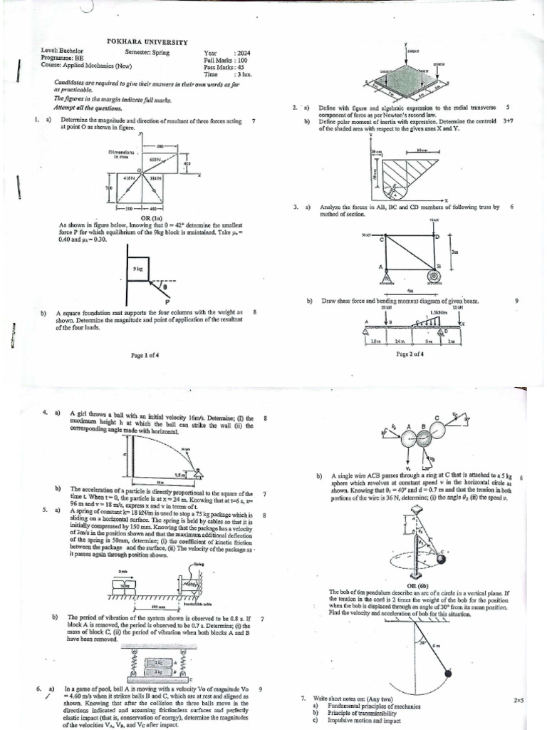 2024 2nd Semester Questions Paper | PDF
