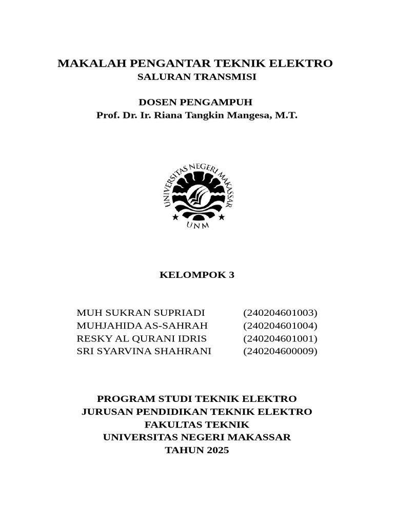 Fungsi Saluran Transmisi Energi Listrik | PDF