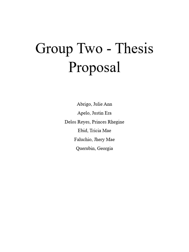 Group Two - Thesis Proposals | PDF | Risk | Power Station
