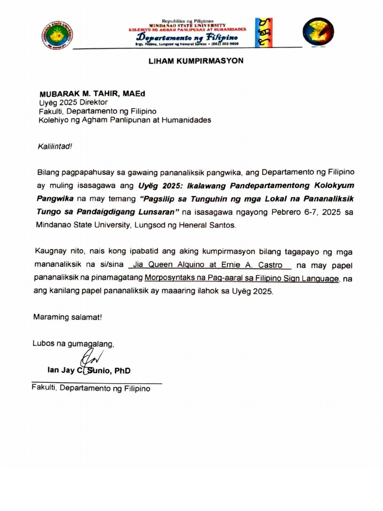 Morposyntaks Na Pag-Aaral Sa Filipino Sign Language | PDF