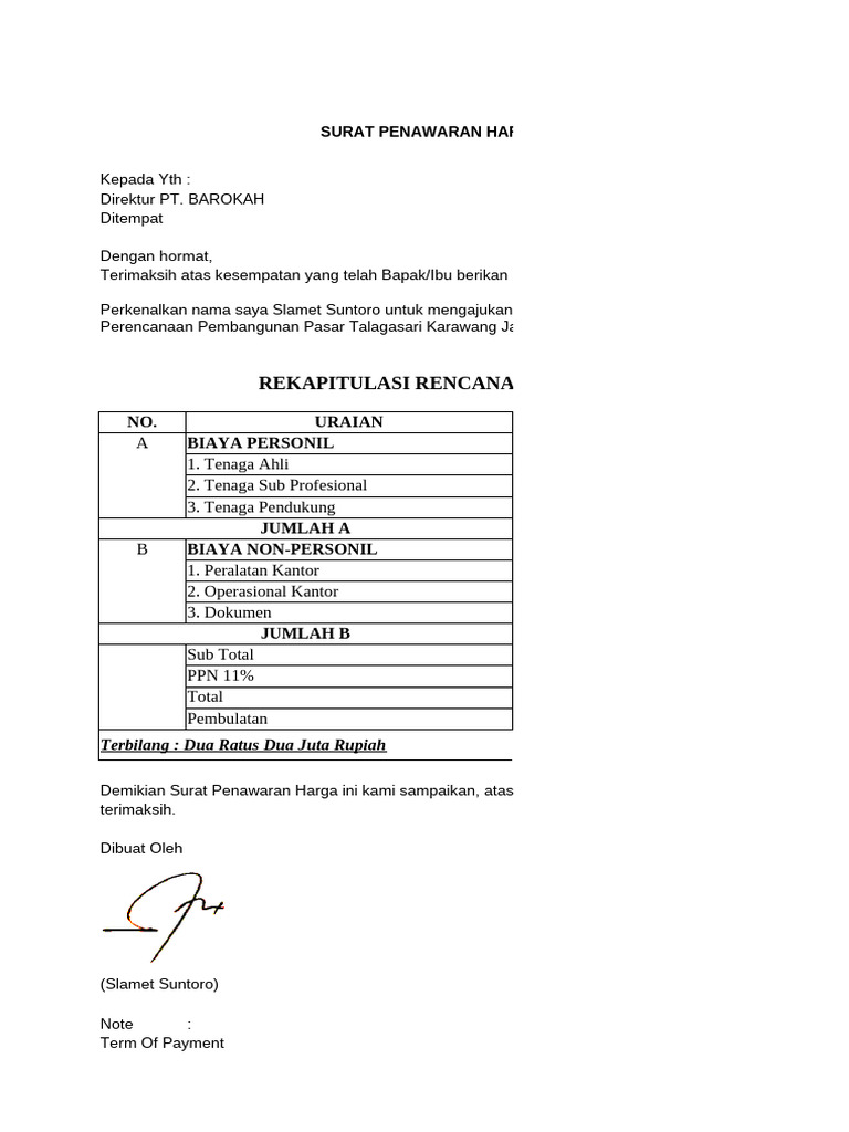 RAB Perencanaan Karawang | PDF