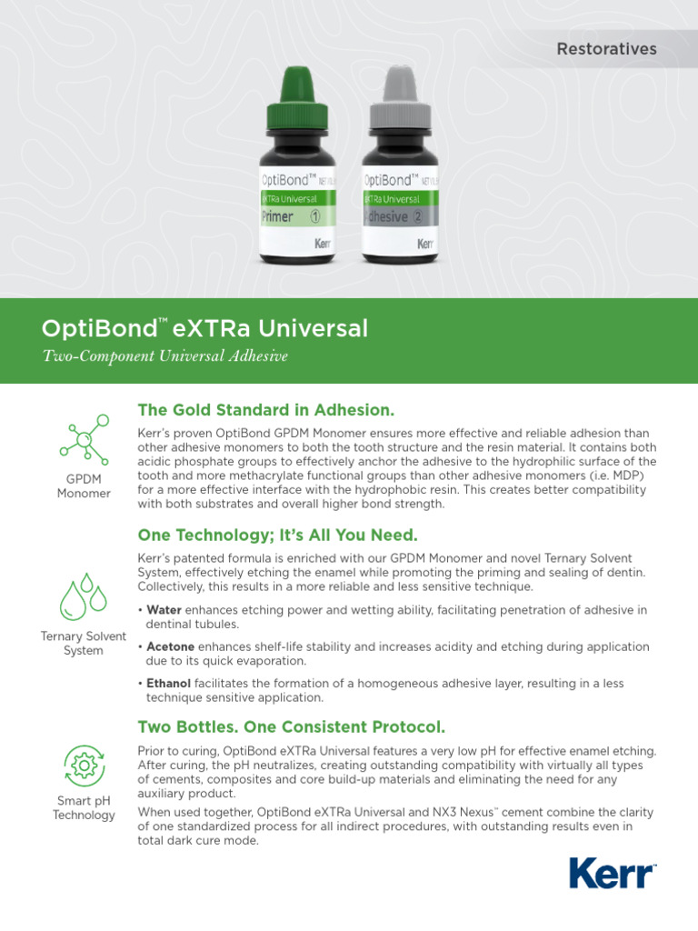 MKT-18-0495 - Optibond eXTRa Universal - SS - KK - v7 - GLOBAL | PDF ...