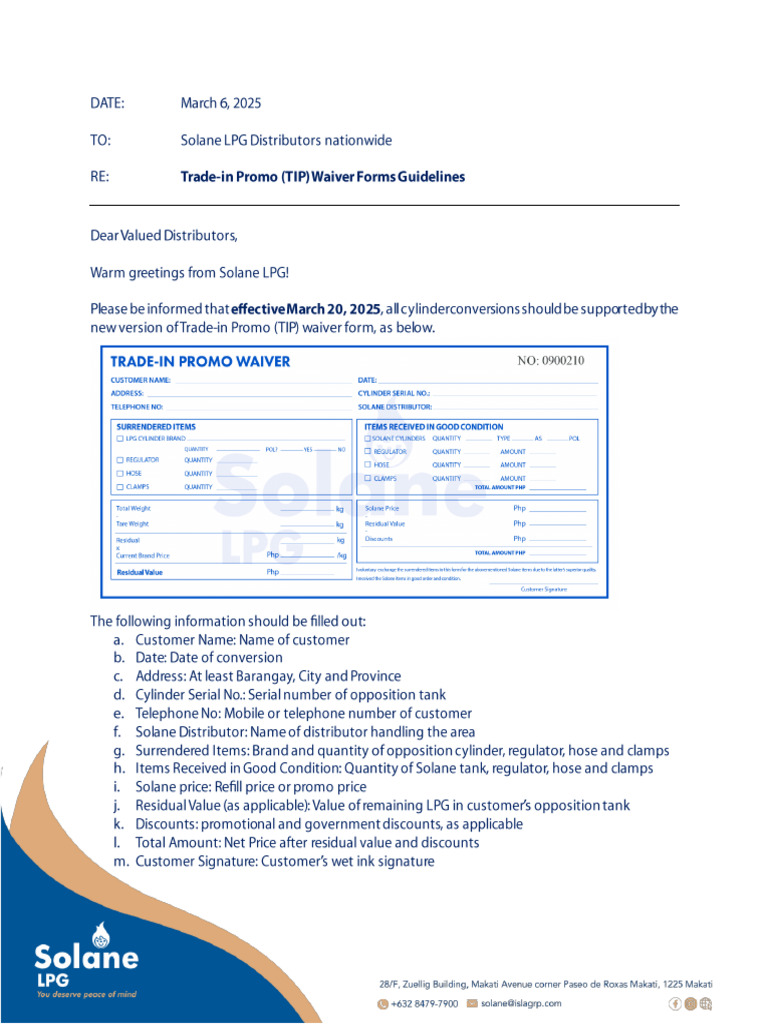 Trade Memo_TIP Forms Guidelines (1) | PDF
