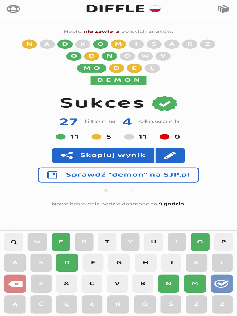 DIFFLE - Gra Jak Wordle (Po Polsku, Bez Limitu Znaków) ?? | PDF