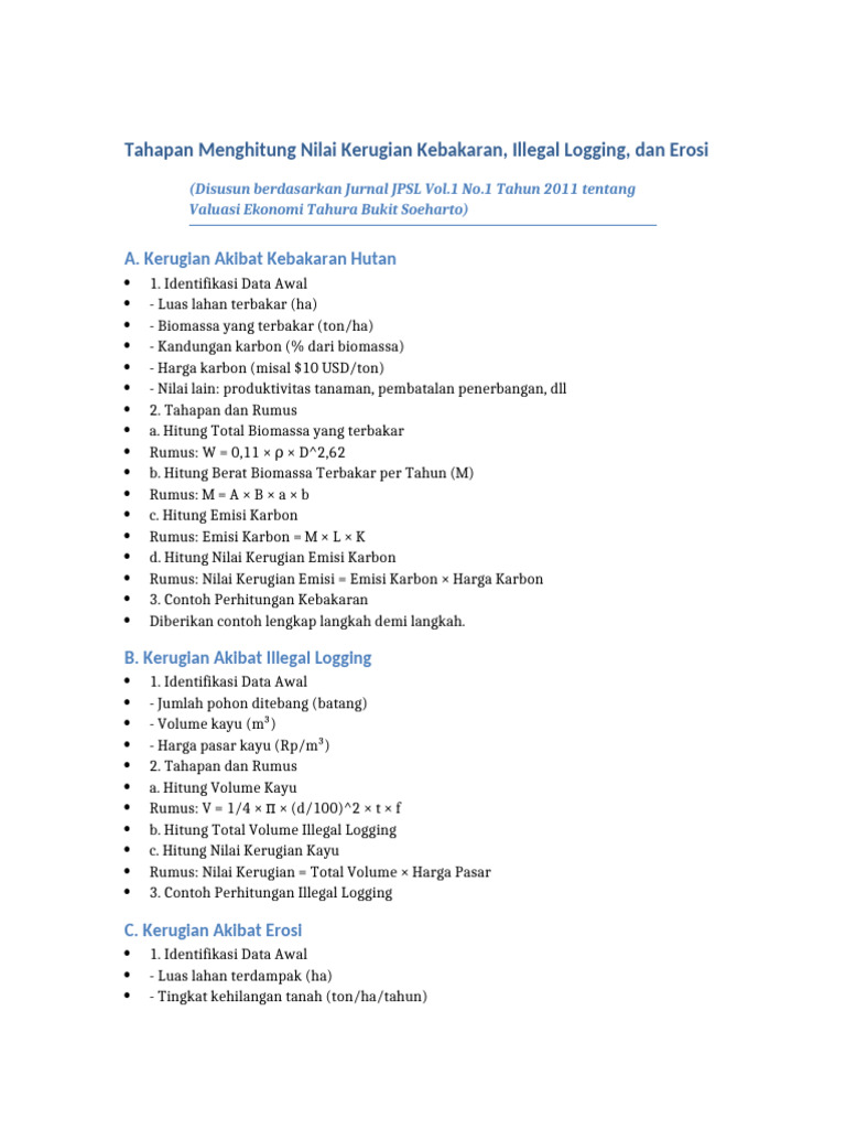 Valuasi Kerugian Hutan | PDF