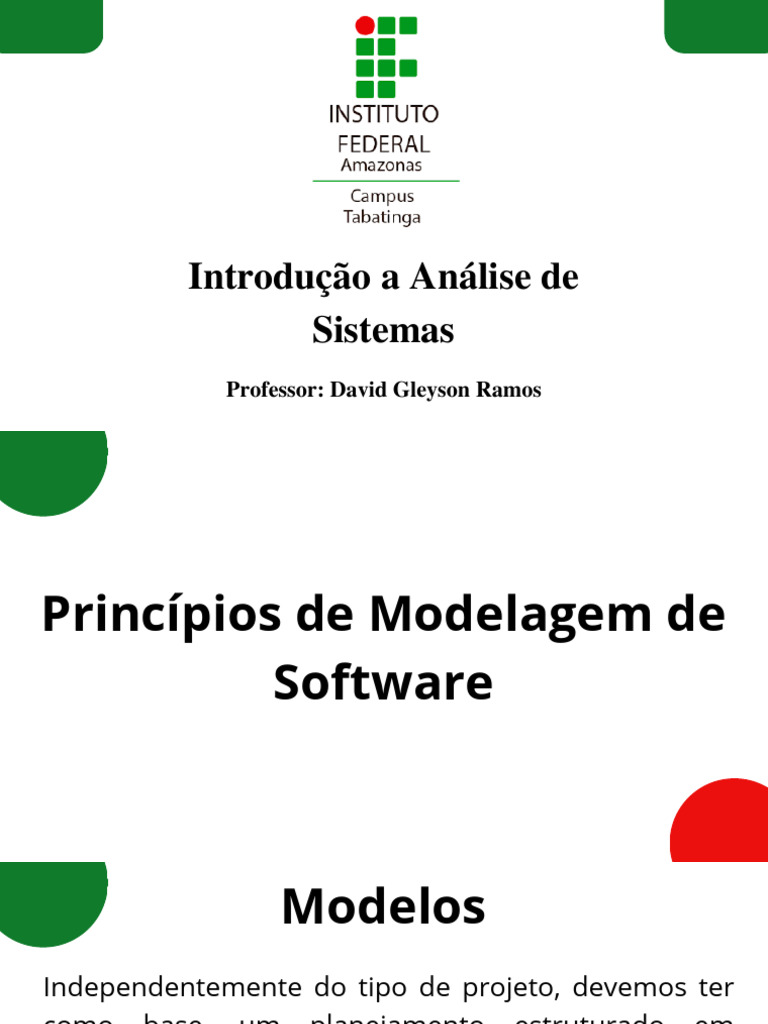 Aula 01 - Análise de Sistemas - Princípios Da Modelagem de Software ...