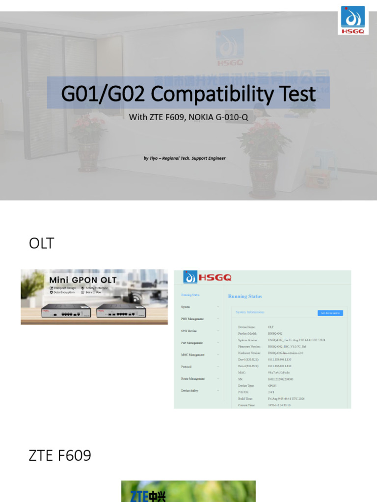 G01 - G02 Compatibility Test ZTE f609 | PDF