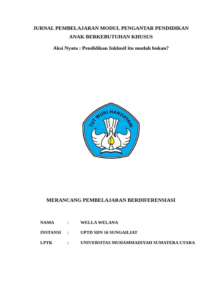 JURNAL PEMBELAJARAN MODUL PENGANTAR PENDIDIKAN ANAK BERKEBUTUHAN KHUSUS | PDF