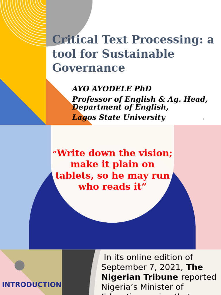 Critical Text Processing | PDF | Literacy | Governance