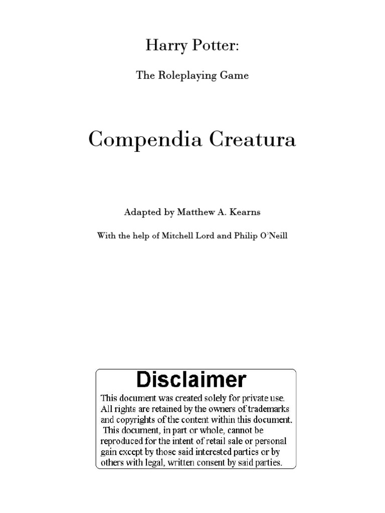 Harry Potter - Compendia Creatura | PDF