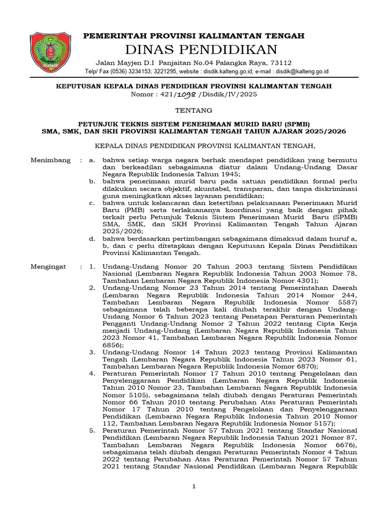 1. JUKNIS SPMB SMA-SMK-SKH 2025-2026 FINAS | PDF