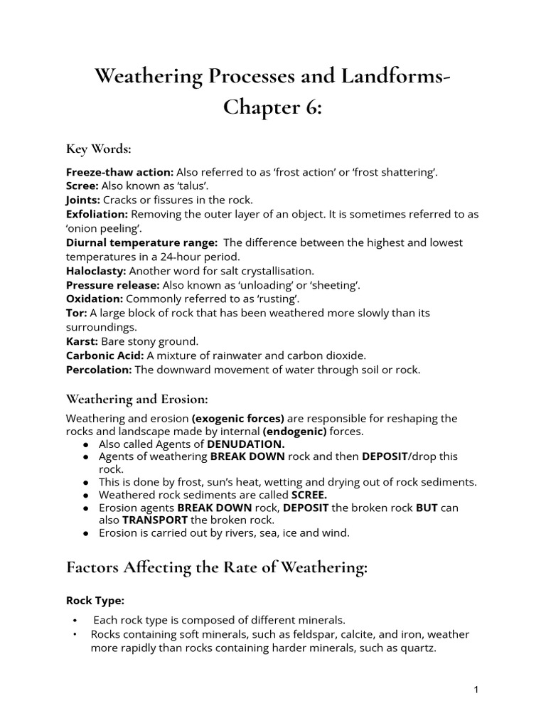 Weathering Processes and Landforms - Chapter 6 | PDF | Weathering ...