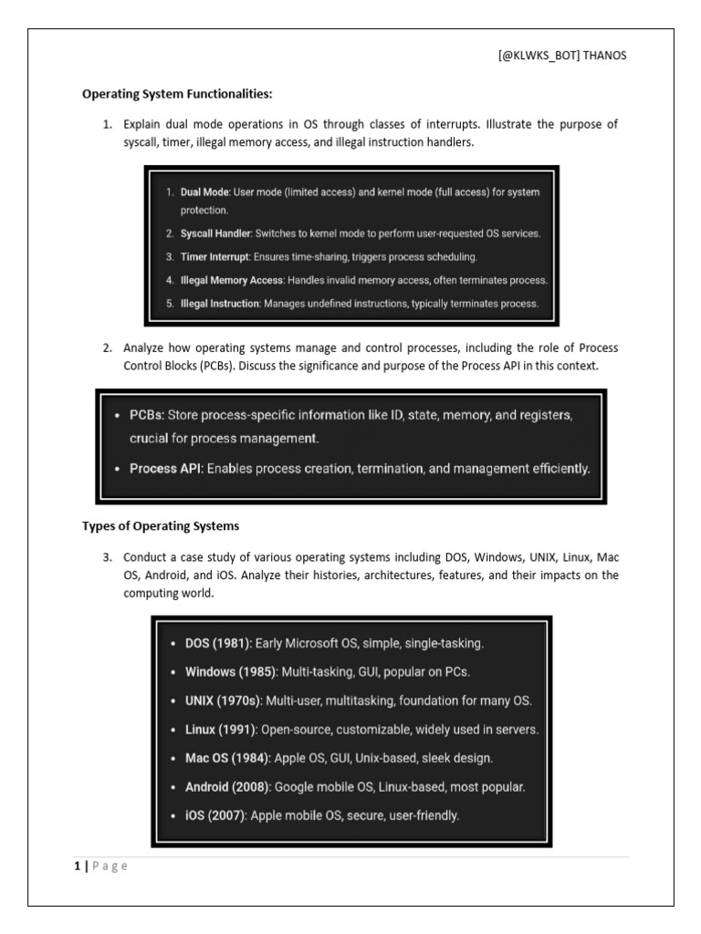@klwks - Bot Os Alm - 1 - Thanos | PDF | Scheduling (Computing) | Operating System
