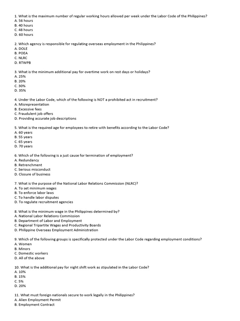 1 | PDF | Labour Law | Employment