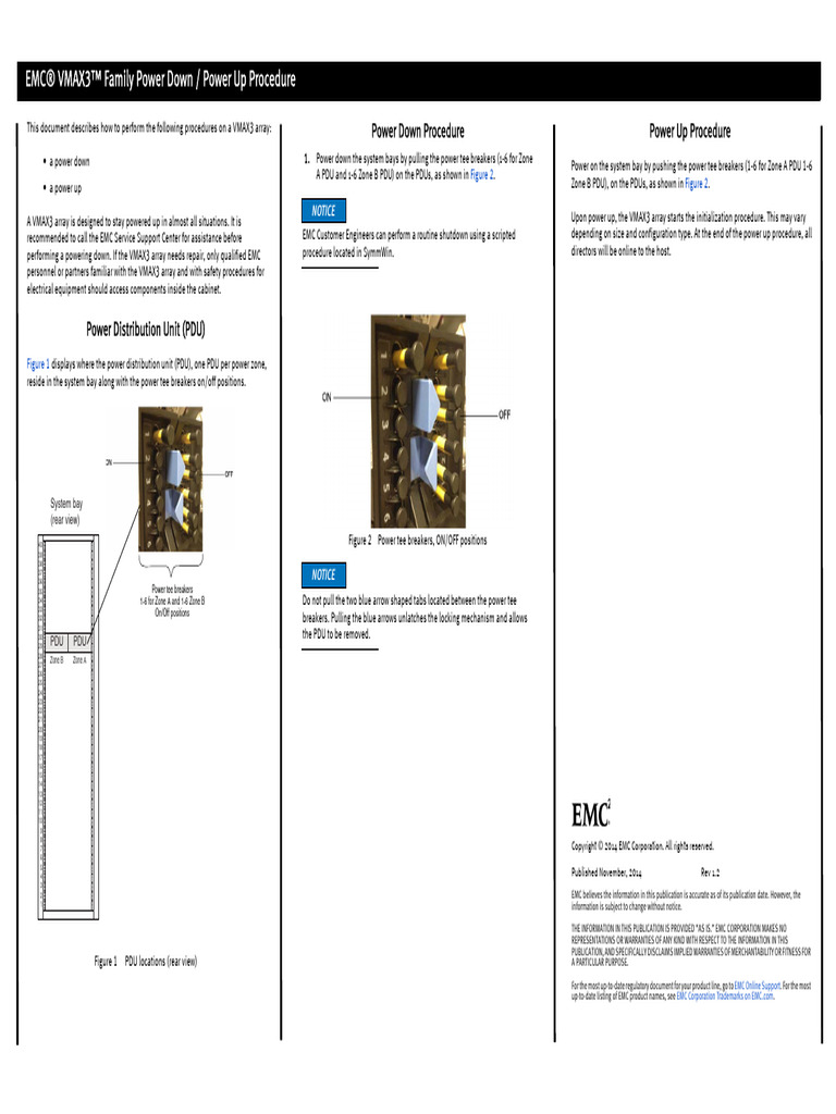 VMAX3 Power Down/Up Procedures Guide | PDF