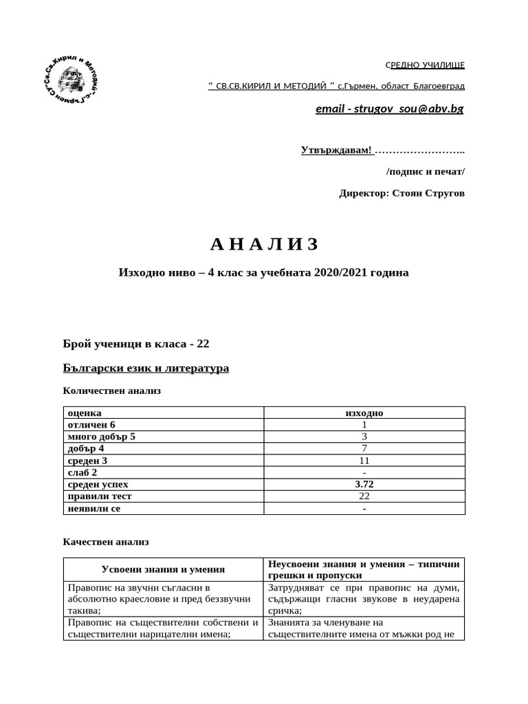 Izhodno Nivo 4 Klas | PDF