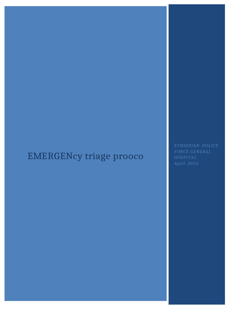 Ethiopian Emergency Triage Protocol 2025 | PDF | Emergency Department ...