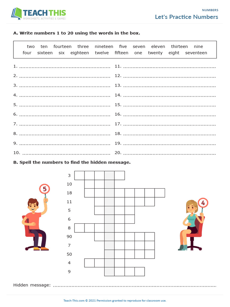 Number Practice Worksheet | PDF