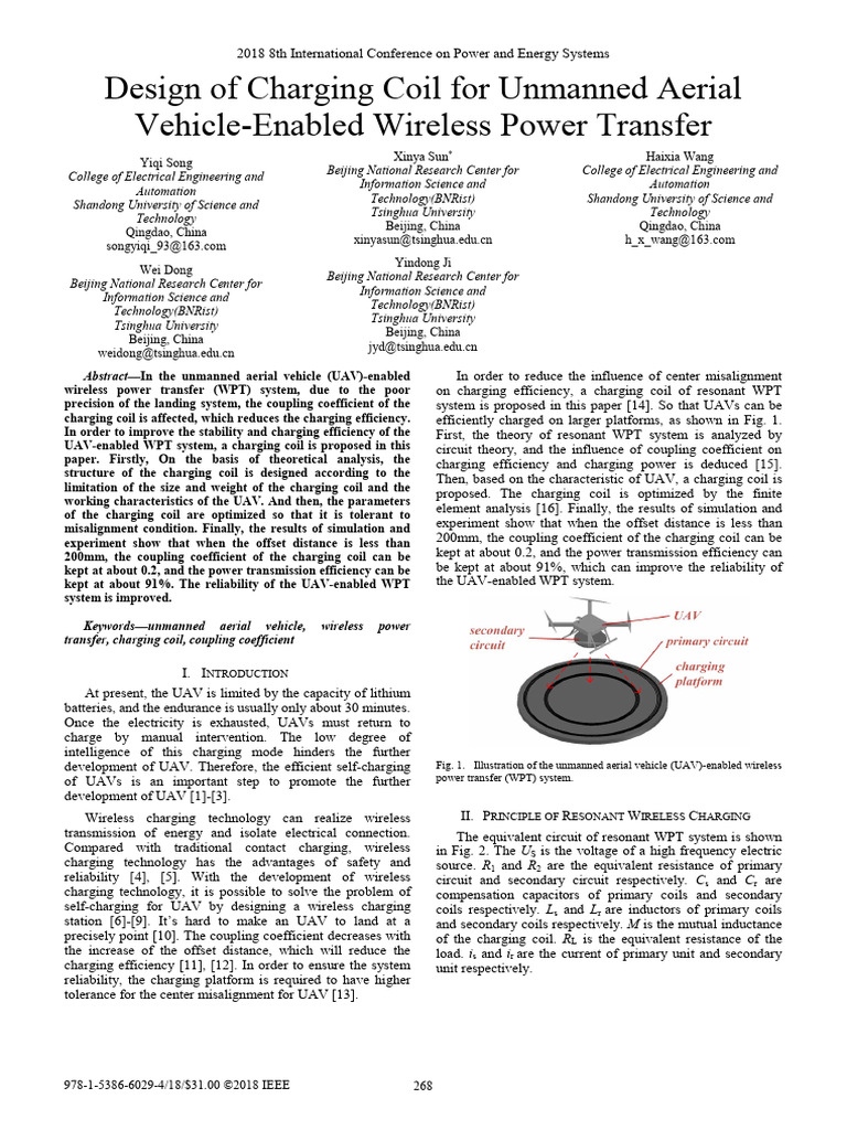 Design of Charging Coil For Unmanned Aerial Vehicle-Enabled Wireless ...