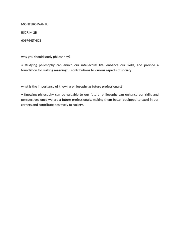 Montero Reflection Ethics | PDF