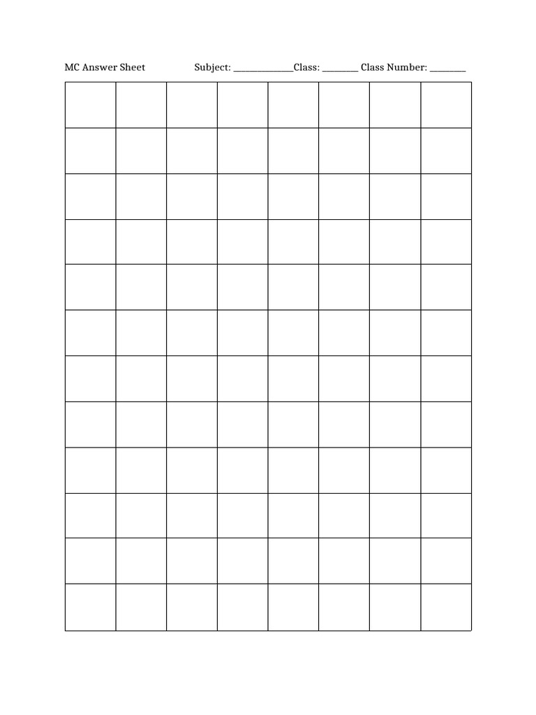MC Answer Sheet | PDF